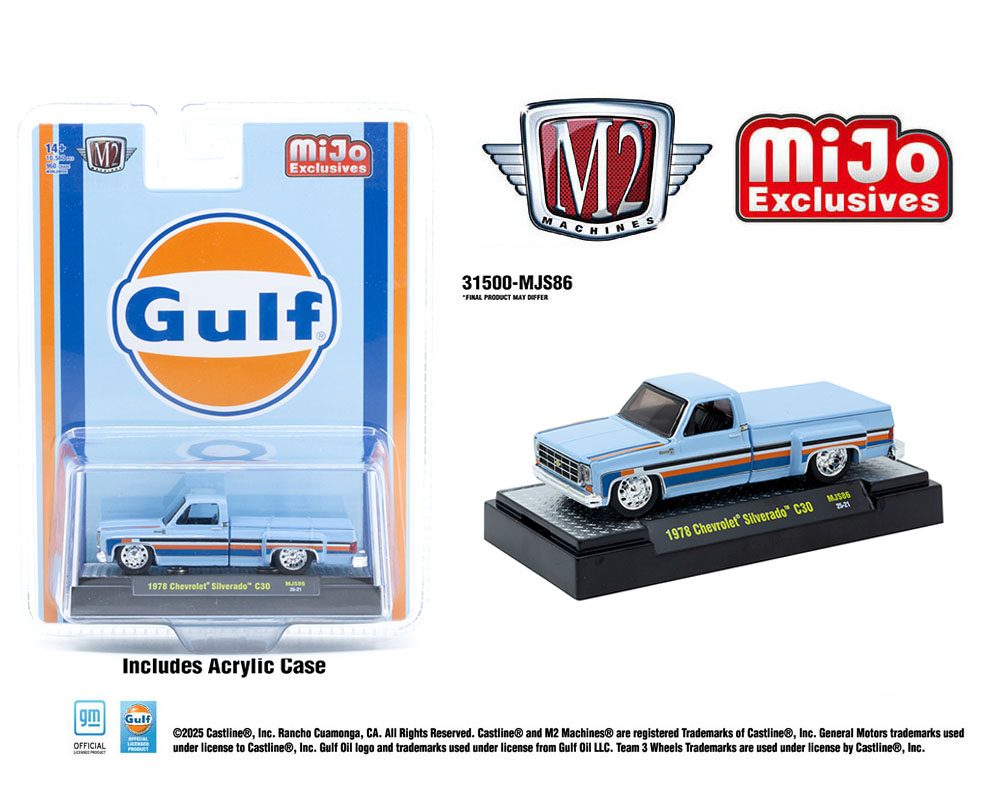 M2 Machines 1:64 1978 Chevrolet Silverado C30 Custom GULF – Blue – MiJ ...