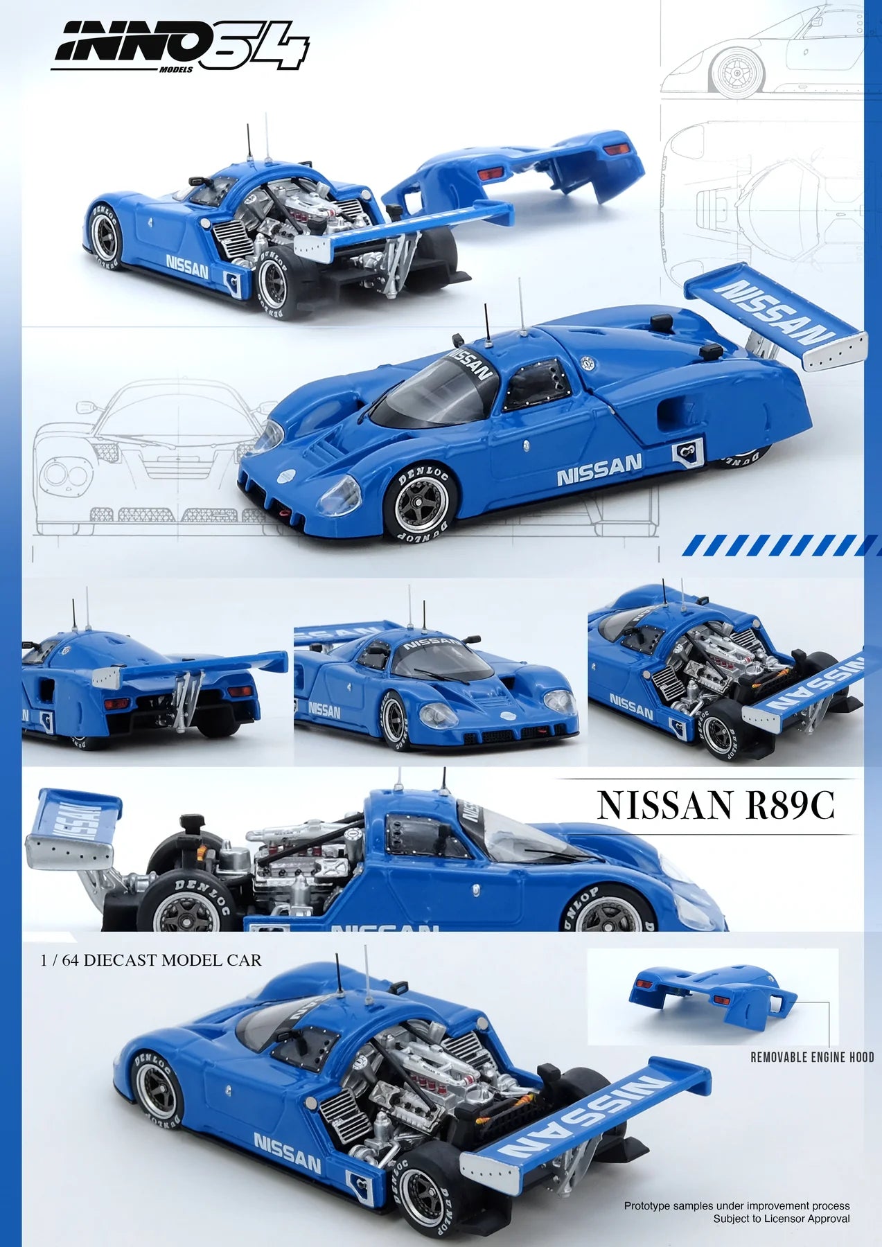 Inno64 1:64 NISSAN R89C Blue IN64-R89C-BL – Foundry Diecast